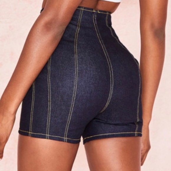 House of CB | Shorts | House Of Cb Pierette Denim Topstitch Shorts ...